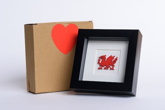 Welsh Dragon Hand Painted 5x5 Inch White Minimalist Box - Etsy UK