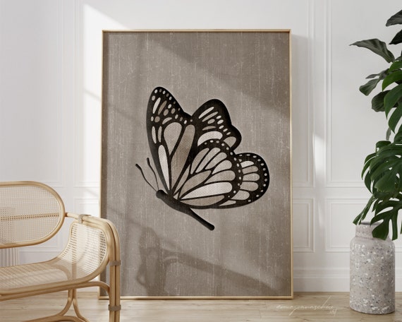 Printable Butterfly Art Extra Large Earth Tone Decor Neutral - Etsy