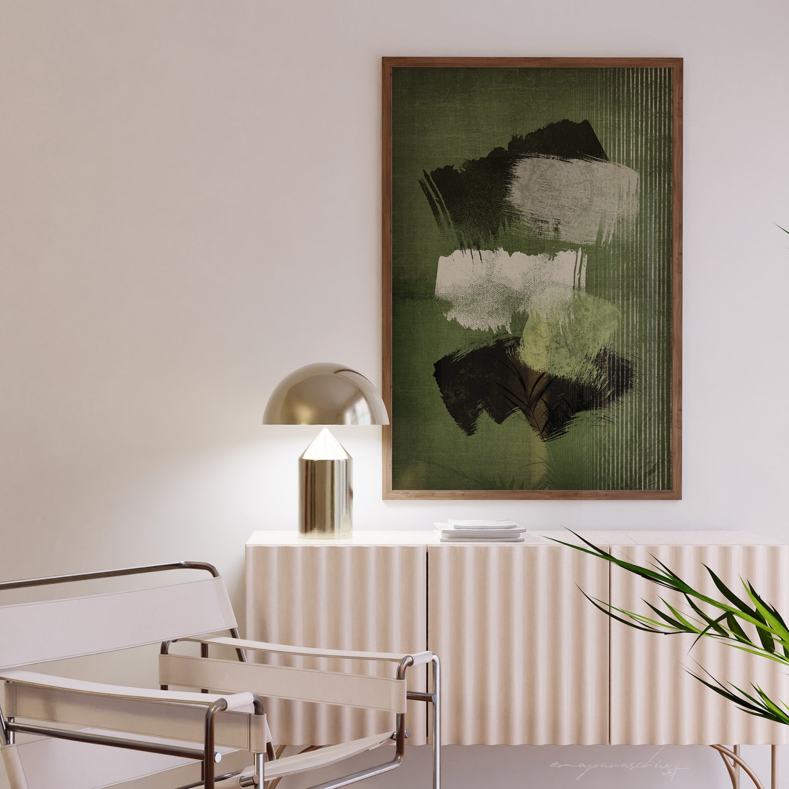 Green Abstract Printable Artwork Brush Stroke Wall Art - Etsy