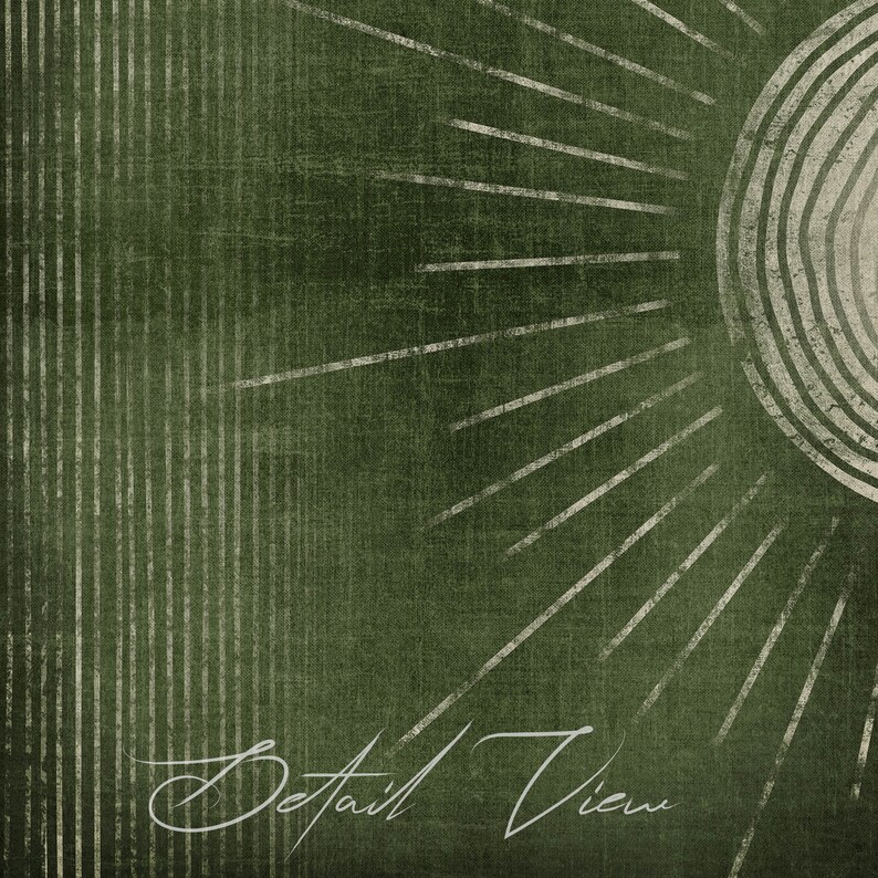 Dark Green Printable Art Set Forest Green Abstract Sun Art - Etsy