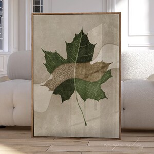 Abstract Botanical Maple Leaf Printable Digital Download Wall Art ...
