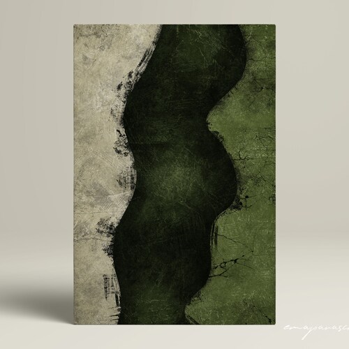 Abstract Sun Green Art Print Minimalist Olive Green Printable - Etsy