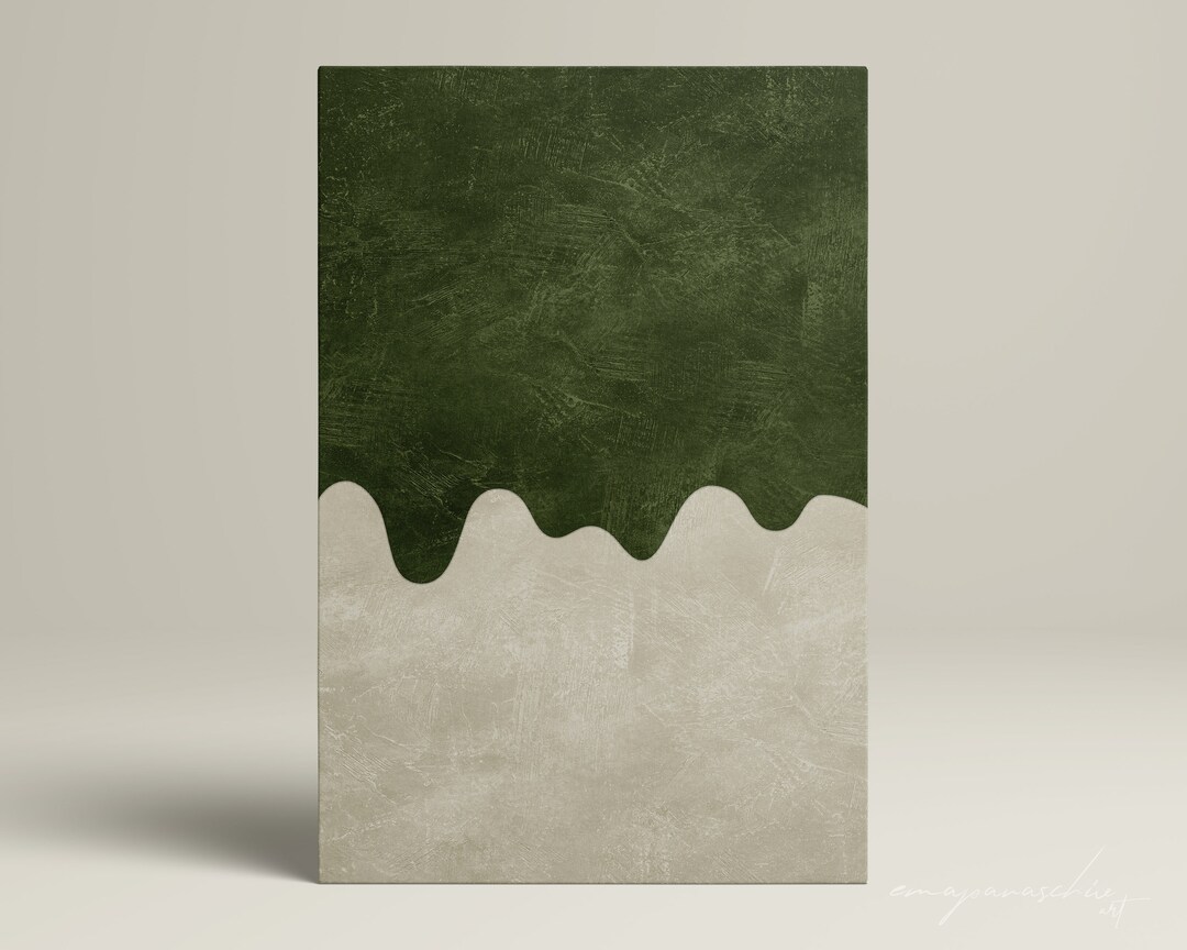 Dark Green Modern Printable Wall Art Forest Green - Etsy