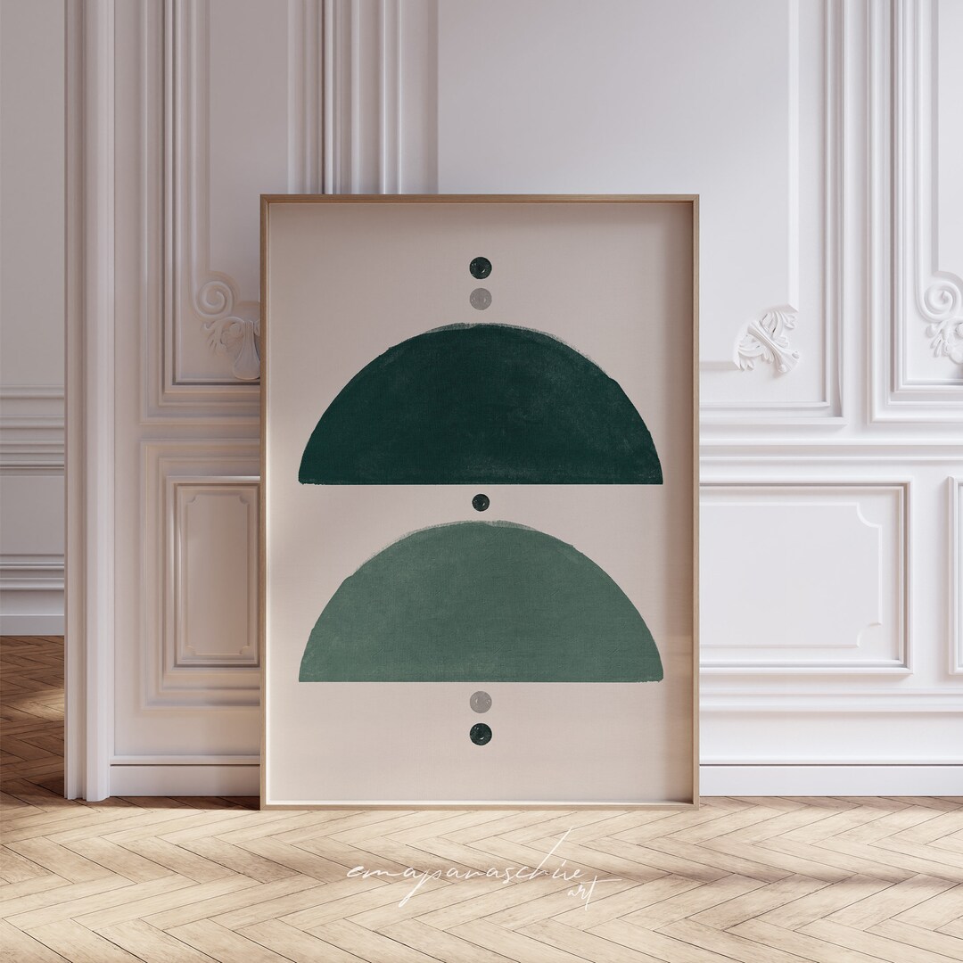 Jade Green Digital Download Wall Art, Oversized Abstract Japandi ...