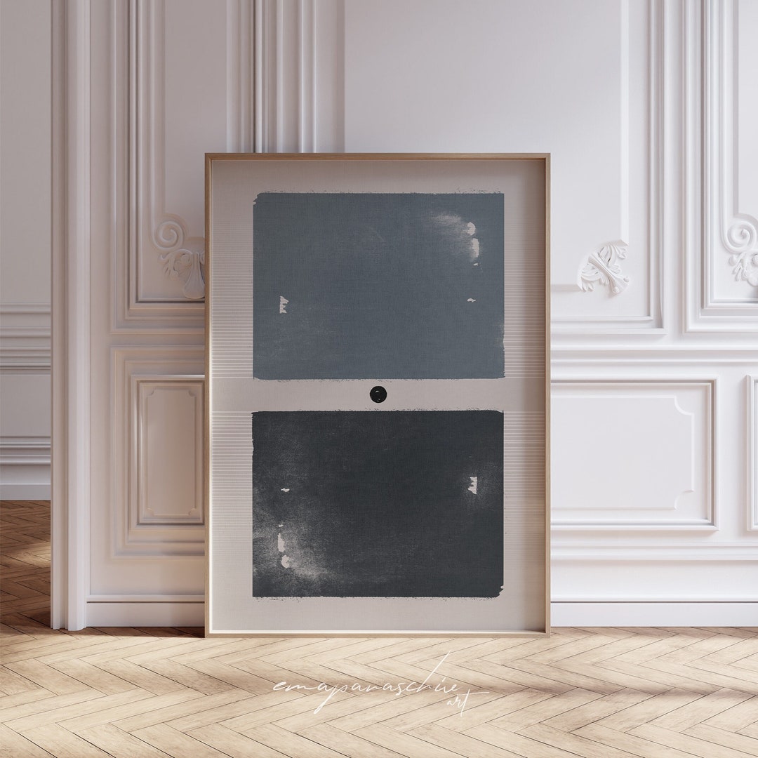 Dusty Blue Digital Print, Dark Blue Minimalist Printable Art, Gray Blue ...