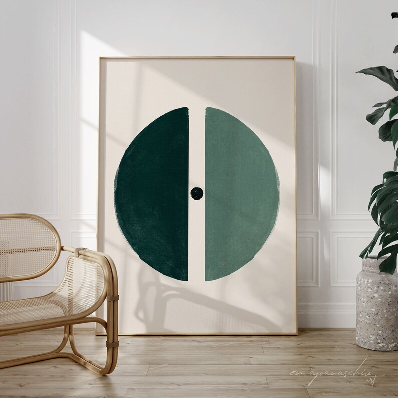Emerald Jade Green Abstract Printable Wall Art, Minimalist Scandinavian ...