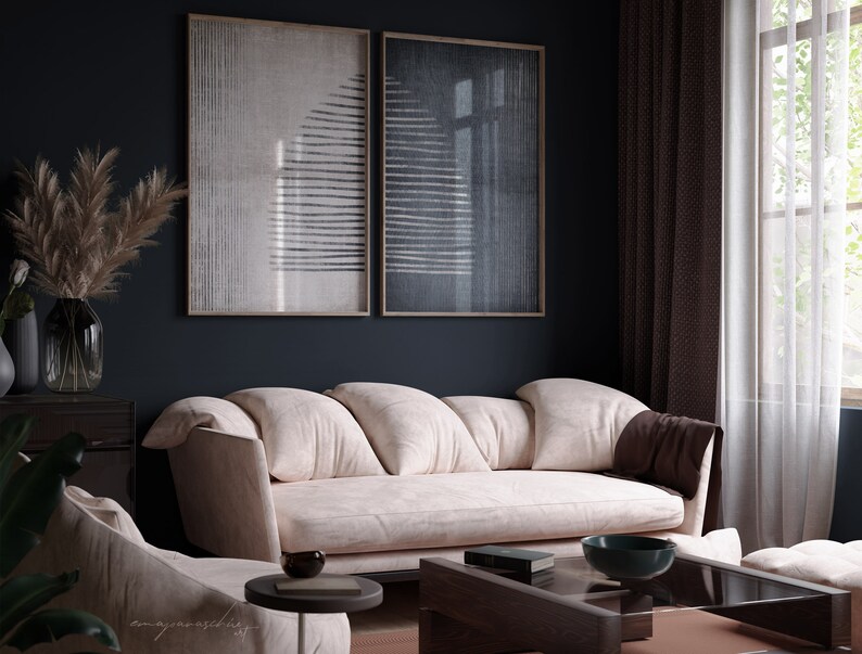 Dusty Blue Printable Art Set Indigo Minimalist Art Prints - Etsy