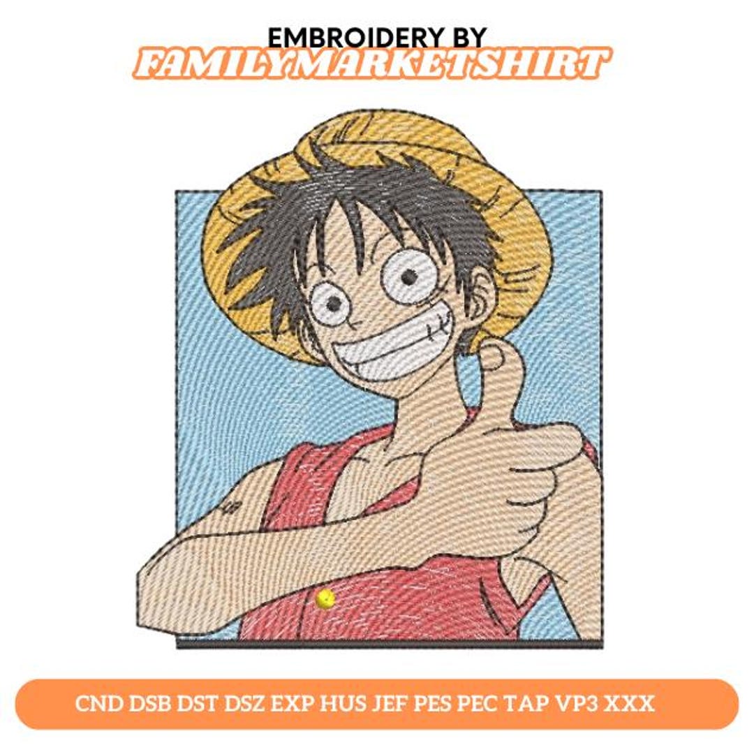 Hand-embroidered Luffy Portrait - One Piece Anime Art - Unique Custom ...