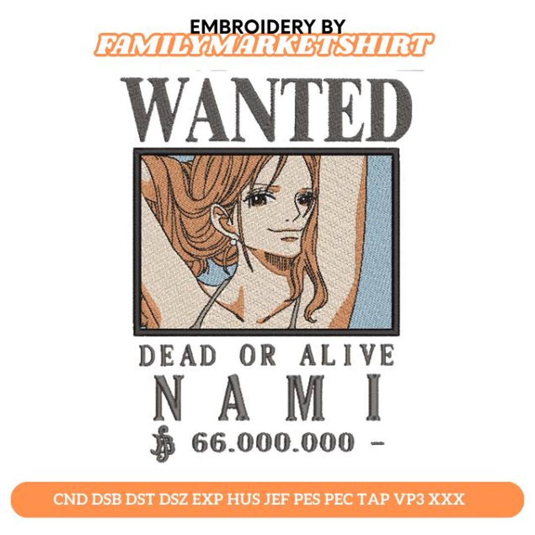 Nami Embroidery Design | One Piece Anime | Digitaldownload | Machine ...