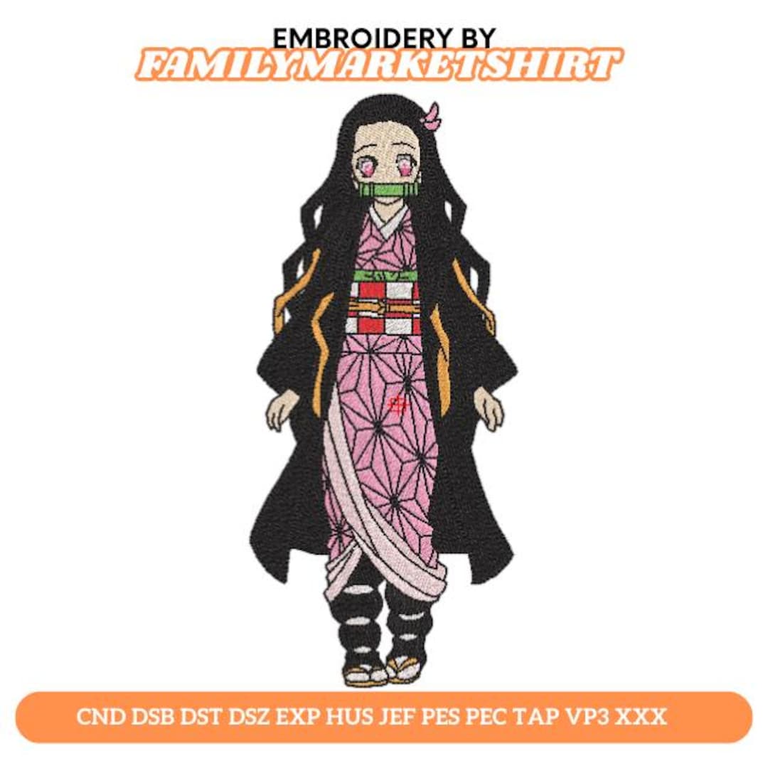 Nezuko Demon Slayer Embroidery Design - Digital Download - Anime Manga ...