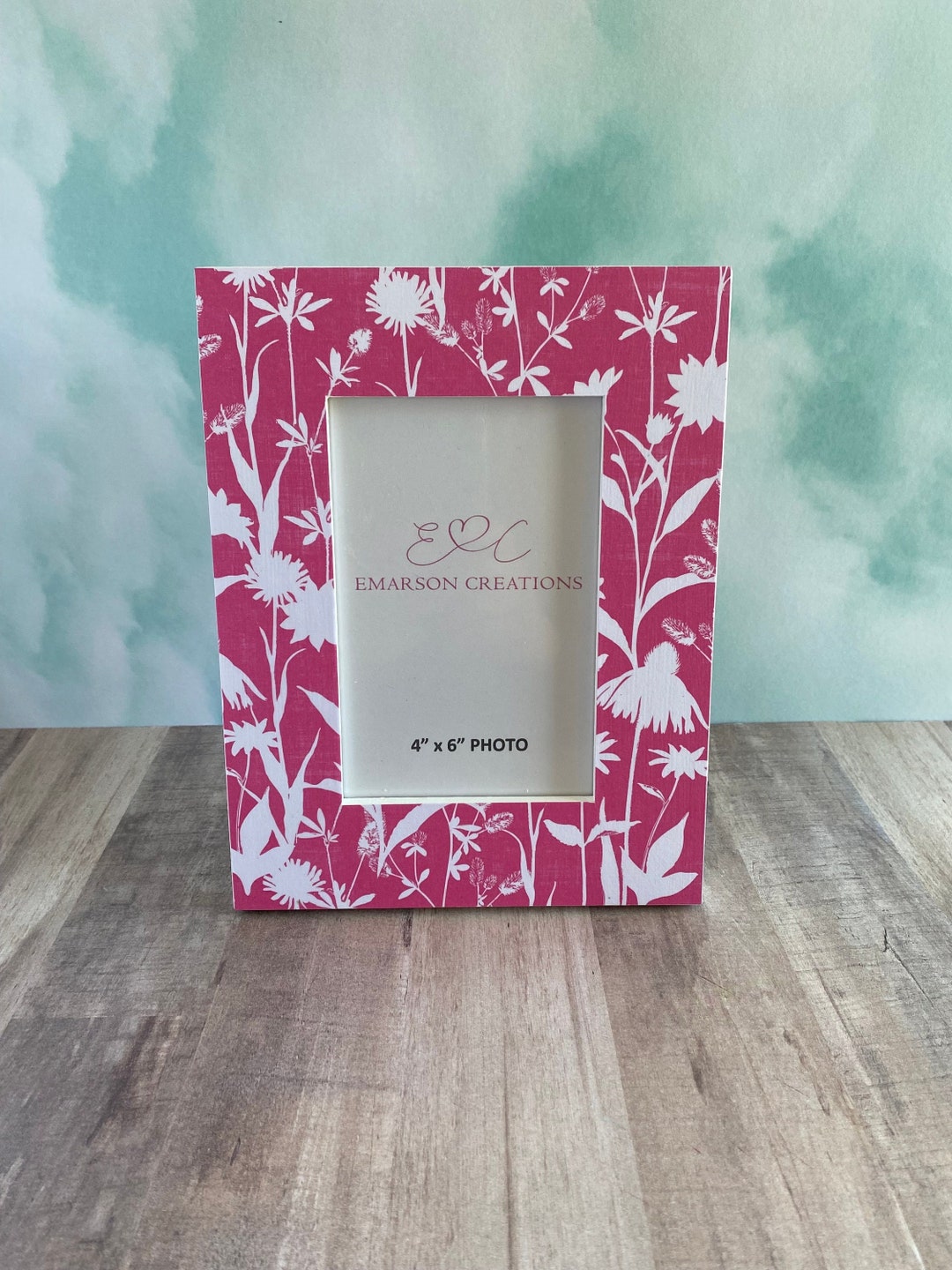 Pretty Pink & White Flower Picture Frame 4x6 Photo Wildflower Picture ...