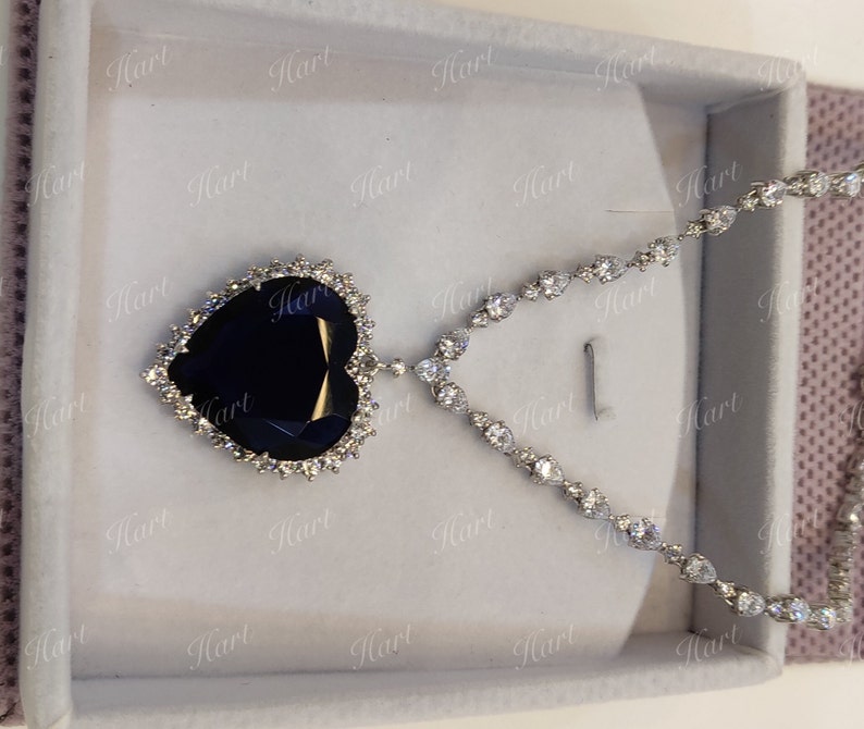 Heart of the Ocean/titanic 32ct Blue Sapphire Heart Cut - Etsy