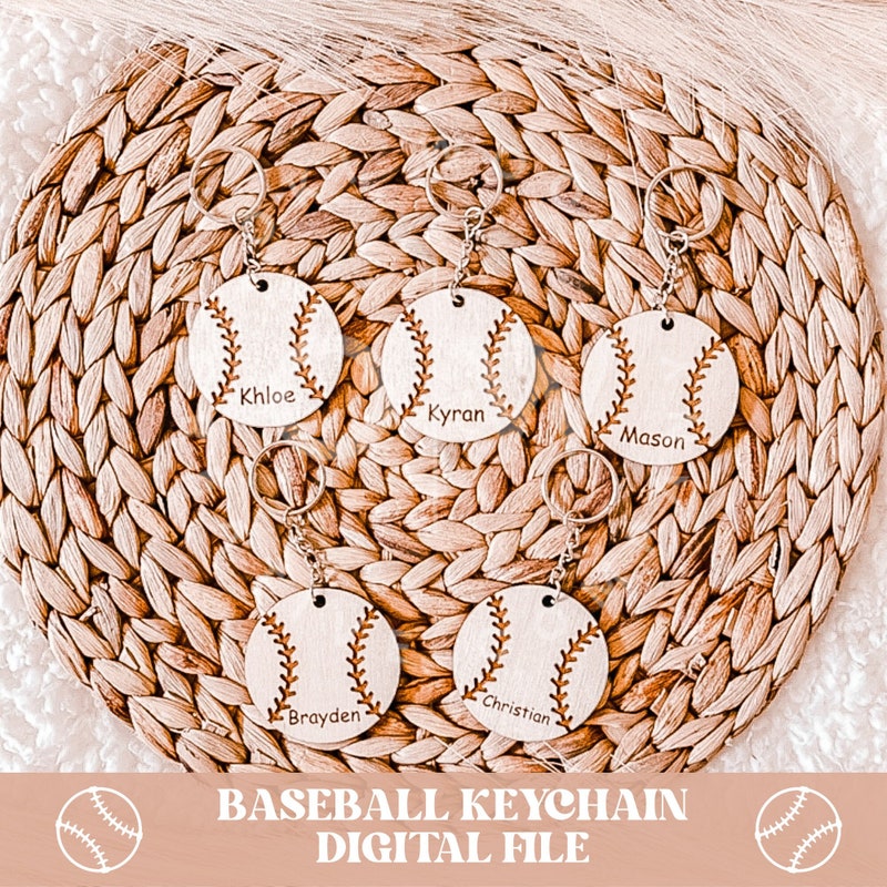 Baseball Keychain - Etsy