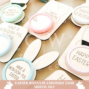Easter Bunny Playdough Tags Svg, Easter Tags Svg, Easter Gifts Svg ...