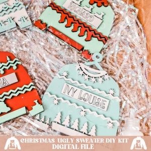 Ugly Sweater Ornament Svg, Ornament Diy Kit Svg, Ugly Sweater Diy Kit ...