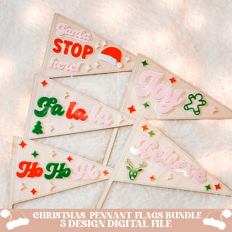 Christmas Pennant Flag Svg Christmas Decor Svg Christmas - Etsy
