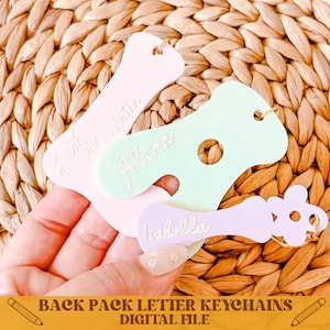 Backpack Name Tag Svg, Letter Name Keychain Svg, Keychain Svg, Letter ...