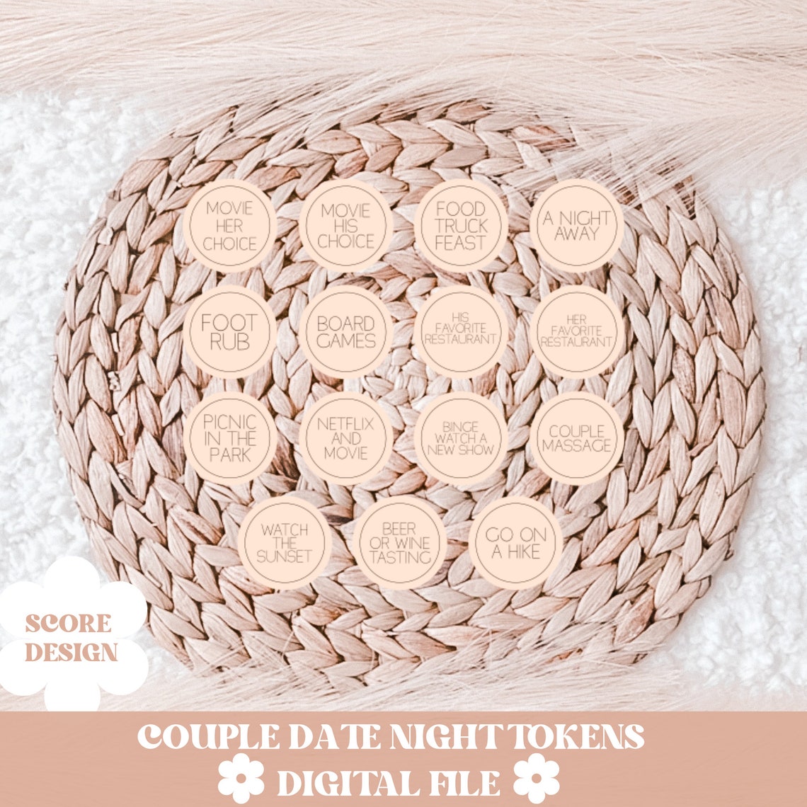 Date Night Tokens Svg Couple Date Night File Couples File - Etsy