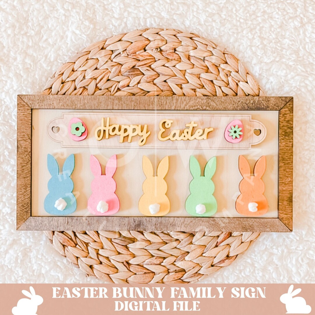 Easter Family Sign Svg, Bunny Family Sign Svg, Easter Svg, Bunny Svg ...