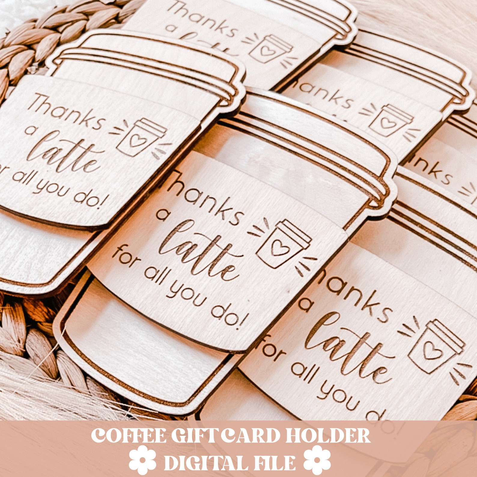 Gift Card Holder Svg, Thanks a Latte Svg File, Coffee Gift Card Holder ...