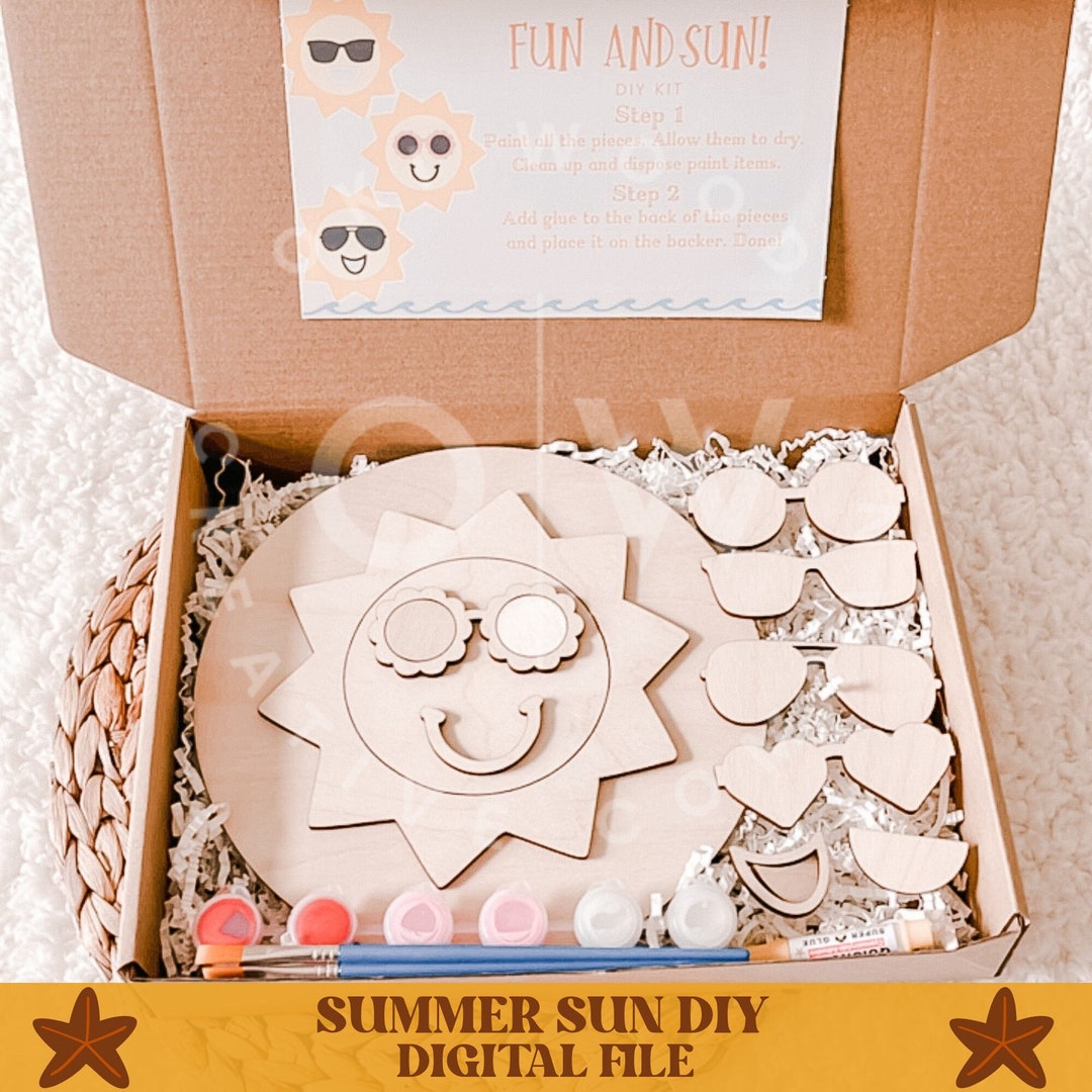 Sun Diy Svg, Summer Sun Svg, Kids Diy Svg, Glowforge Svg, Diy Svg ...