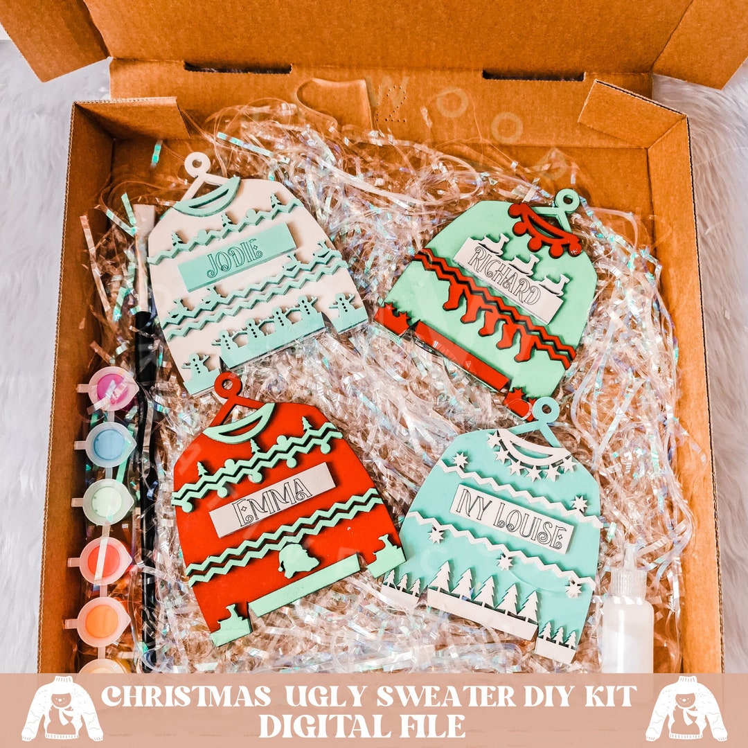 Ugly Sweater Ornament Svg, Ornament Diy Kit Svg, Ugly Sweater Diy Kit ...