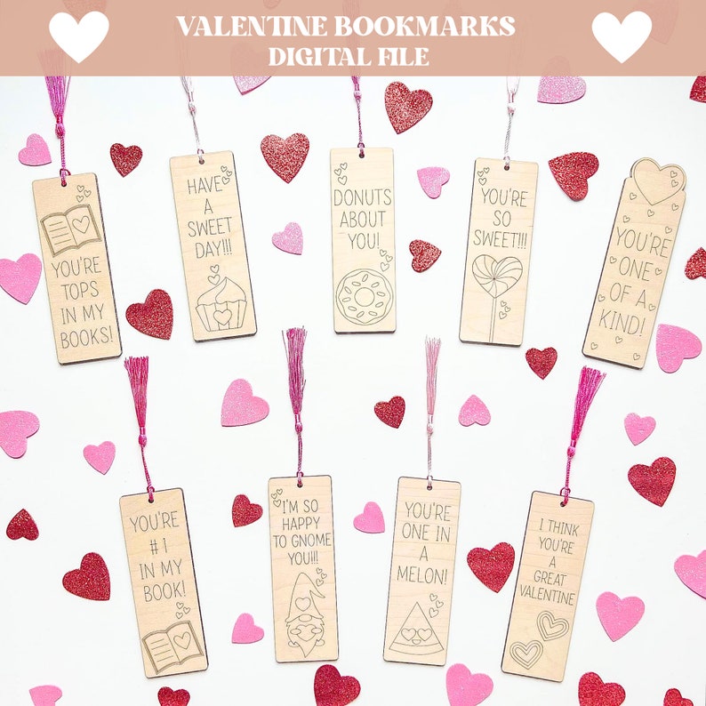 Valentine Bookmark Svg, Valentine Svg, Bookmark Svg, Laser Cut Ready ...