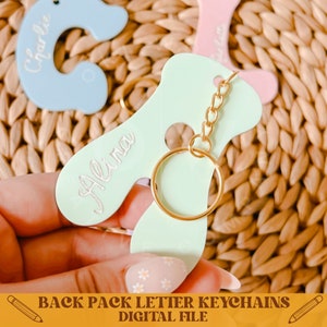 Backpack Name Tag Svg, Letter Name Keychain Svg, Keychain Svg, Letter ...