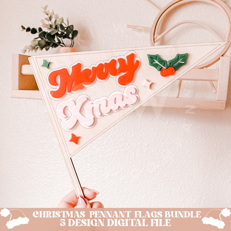 Christmas Pennant Flag Svg Christmas Decor Svg Christmas - Etsy