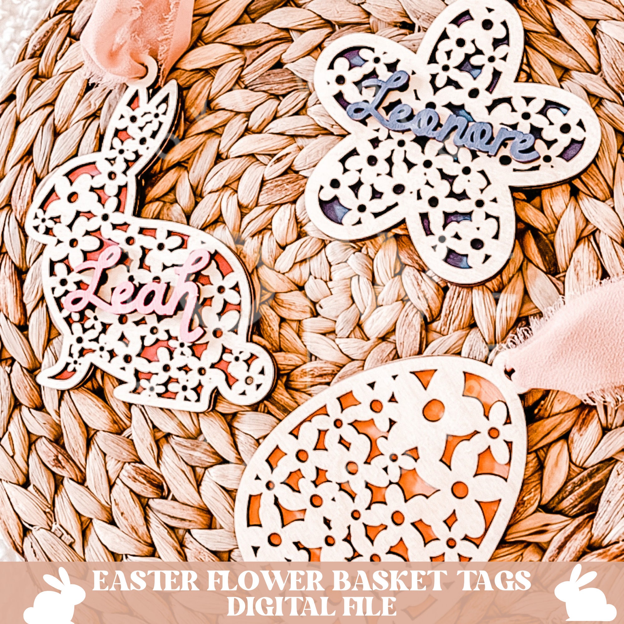 Easter Flower Tags Svg Easter Tags Svg Basket Tags Svg - Etsy