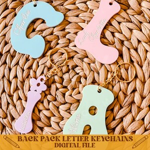 Backpack Name Tag Svg, Letter Name Keychain Svg, Keychain Svg, Letter ...