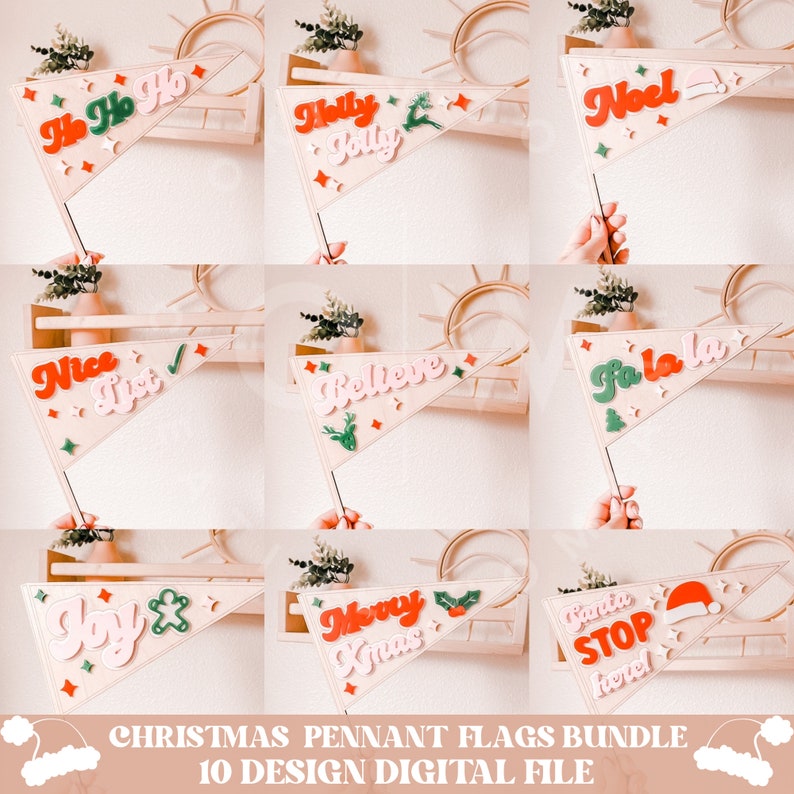 Christmas Pennant Flag Svg Christmas Decor Svg Christmas - Etsy