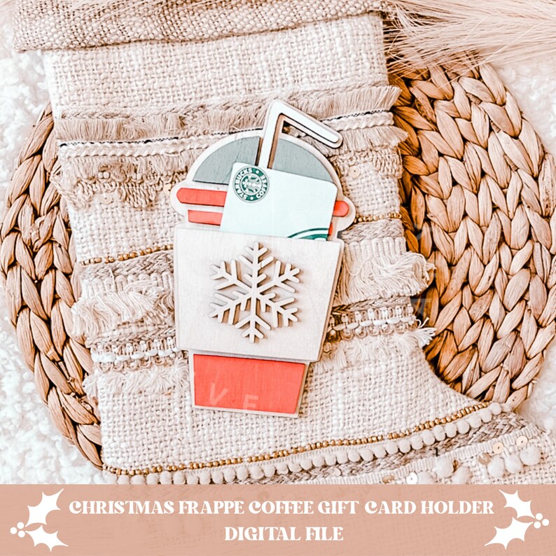 Coffee Frappe Gift Card Holder Svg Christmas Gift Card Svg - Etsy