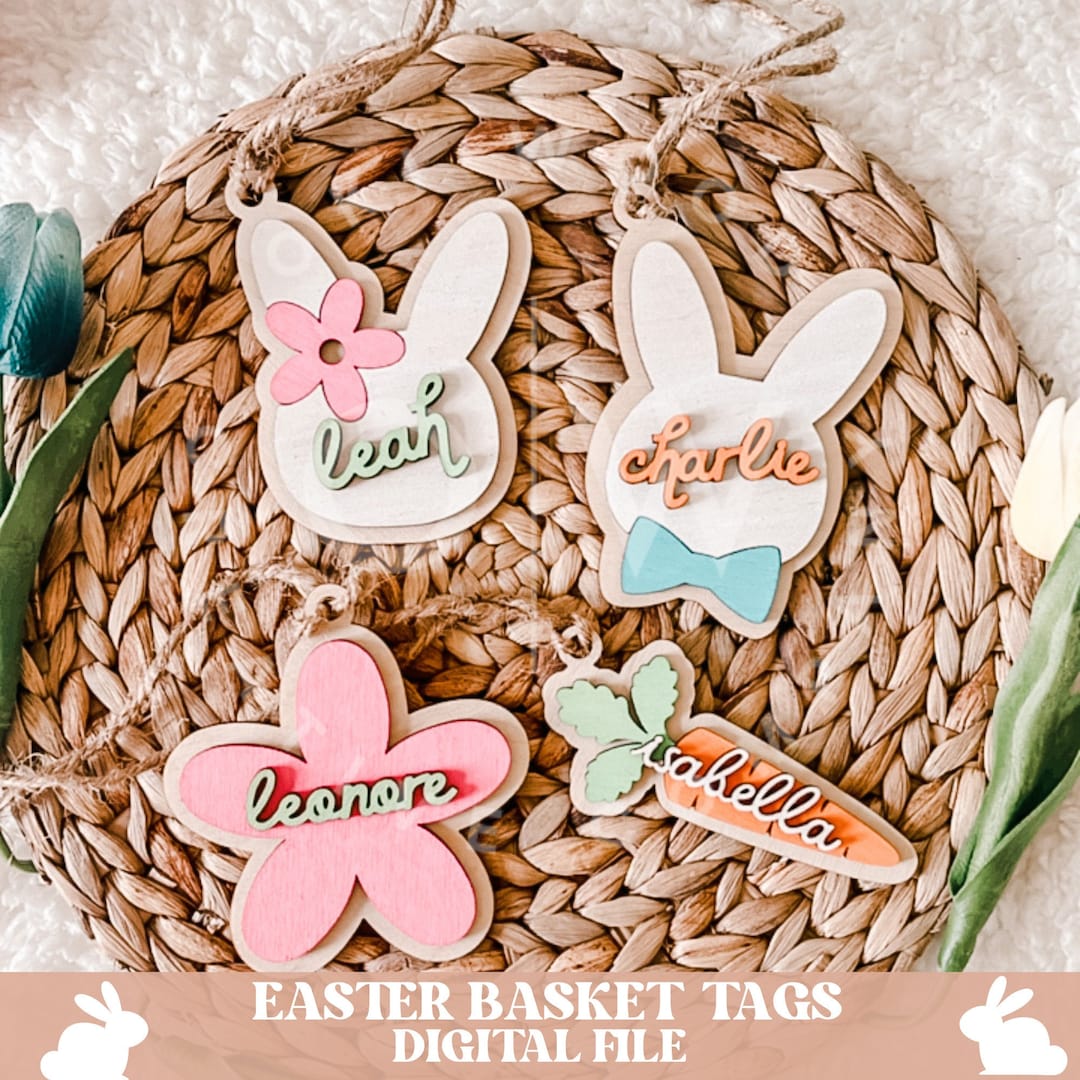 Easter Tags Svg, Easter Basket Tags Svg, Basket Tags Svg, Easter Svg ...