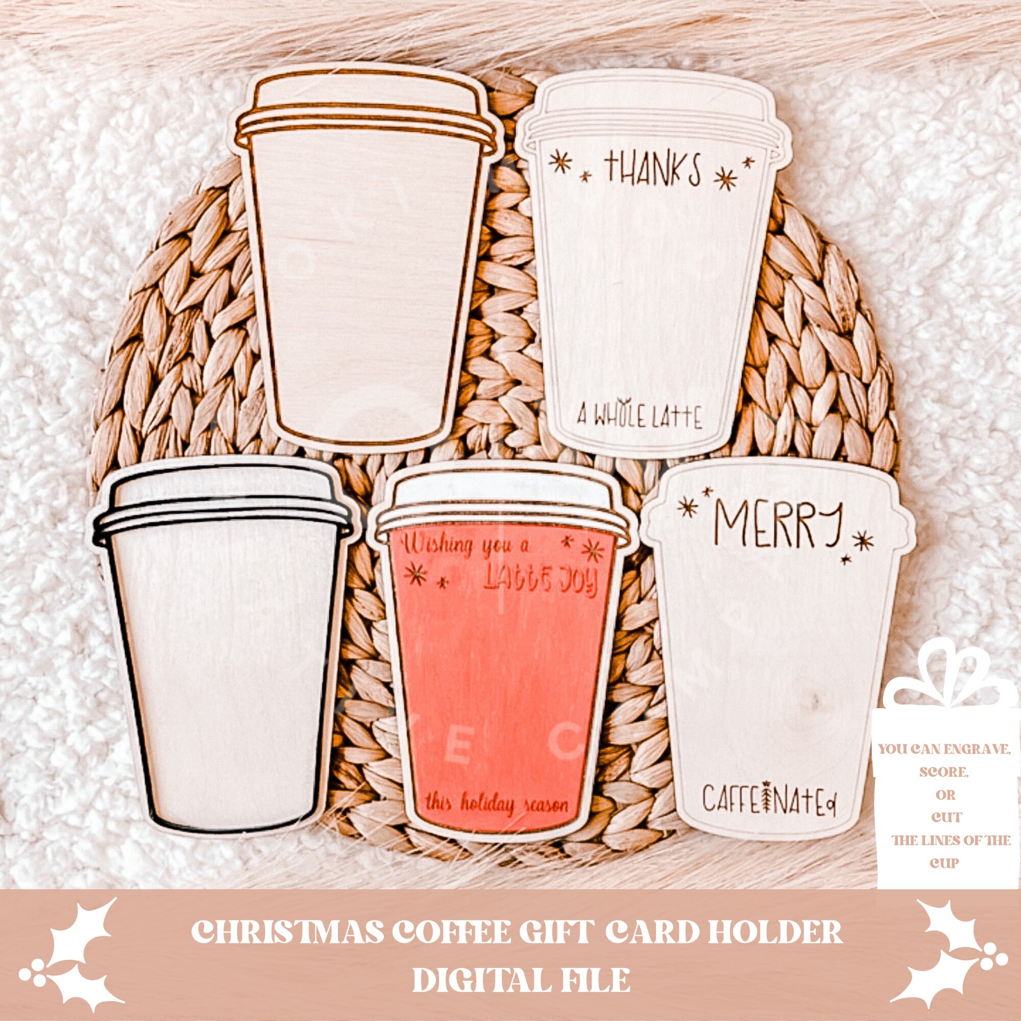 Coffee Gift Card Holder Svg Christmas Gift Card Svg - Etsy