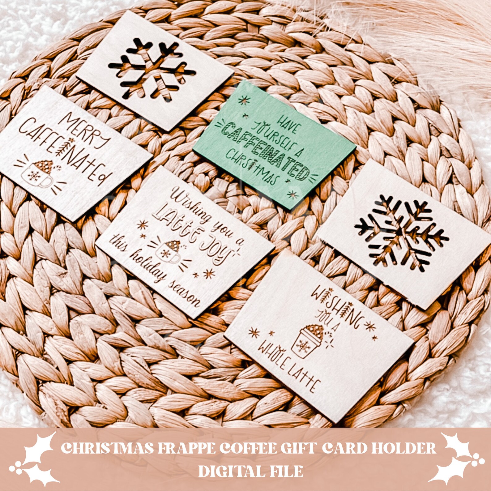 Coffee Frappe Gift Card Holder Svg Christmas Gift Card Svg - Etsy