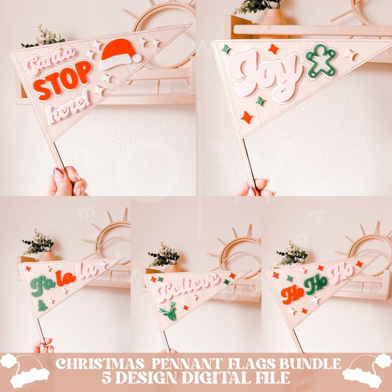 Christmas Pennant Flag Svg Christmas Decor Svg Christmas - Etsy