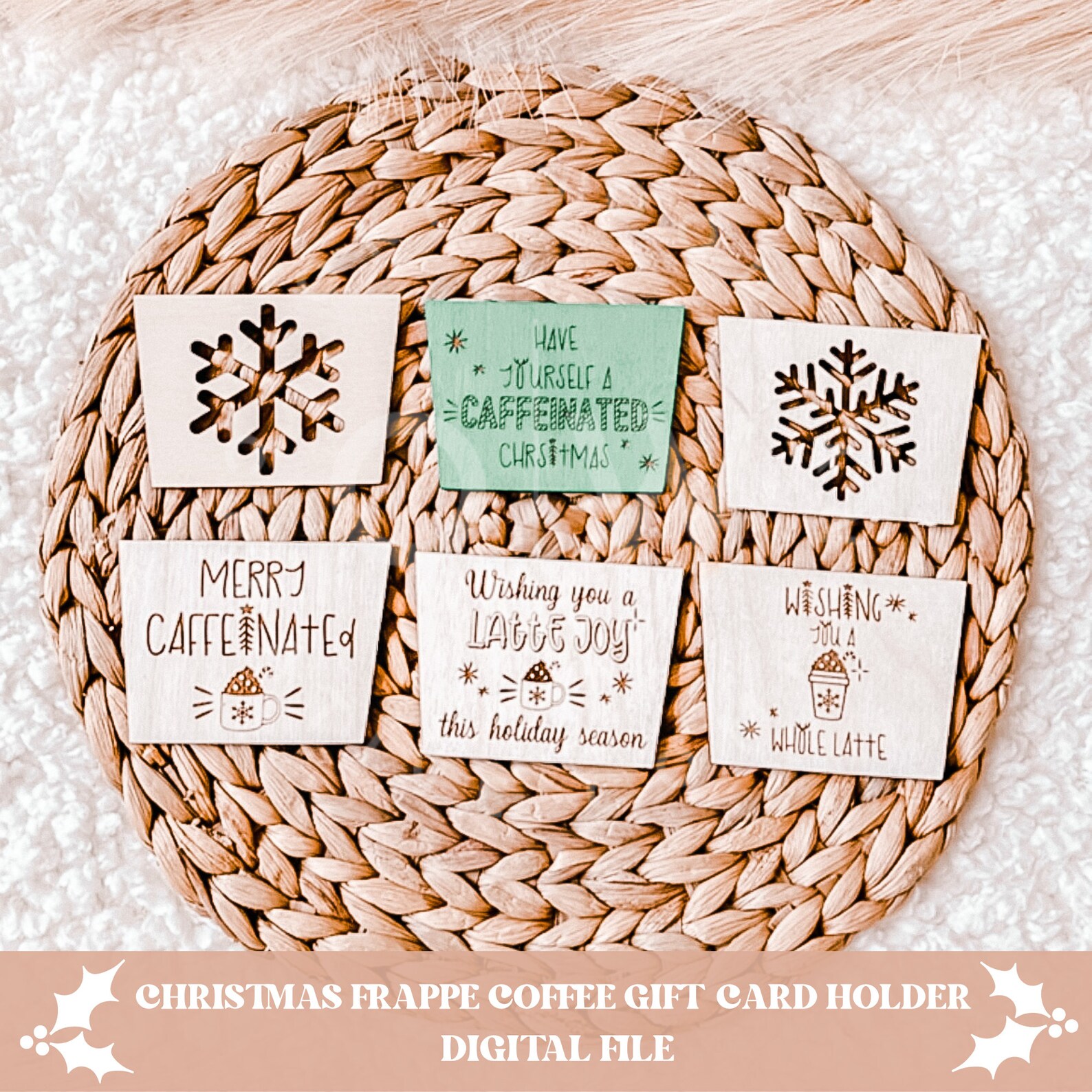 Coffee Frappe Gift Card Holder Svg, Christmas Gift Card Svg, Christmas ...