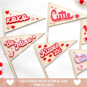 Valentine Pennant Flag Svg, Heart Pennant Flag Svg, Valentine Flag Svg ...