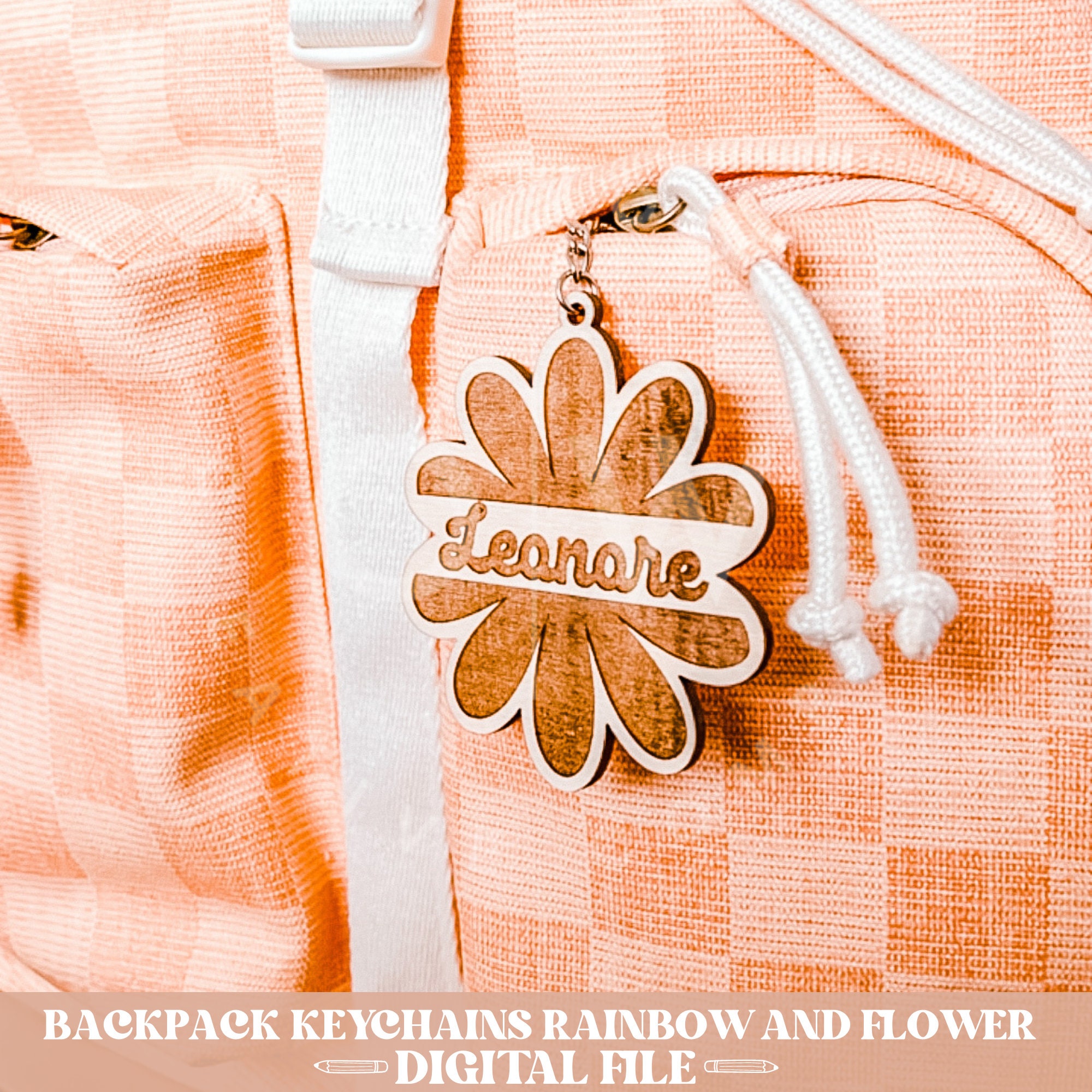 Rainbow Keychain Svg, Flower Keychain Svg, Keychain Bundle Svg ...