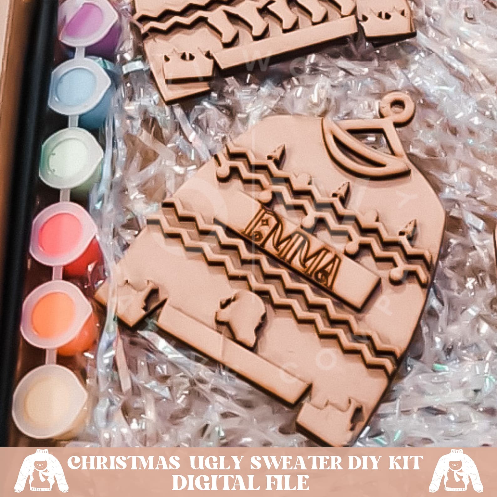 Ugly Sweater Ornament Svg Ornament Diy Kit Svg Ugly Sweater - Etsy