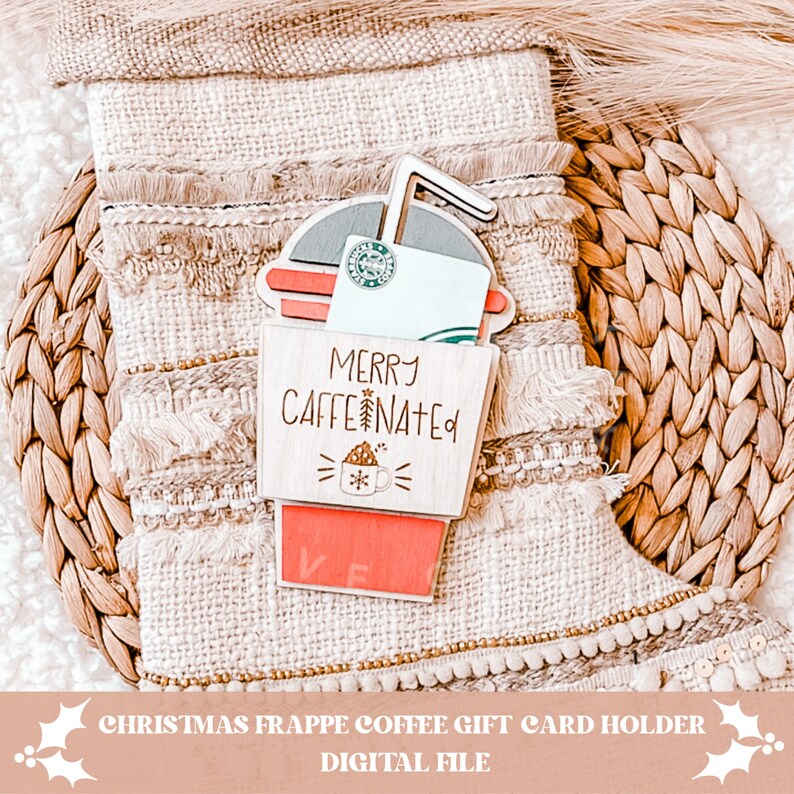 Coffee Frappe Gift Card Holder Svg Christmas Gift Card Svg - Etsy