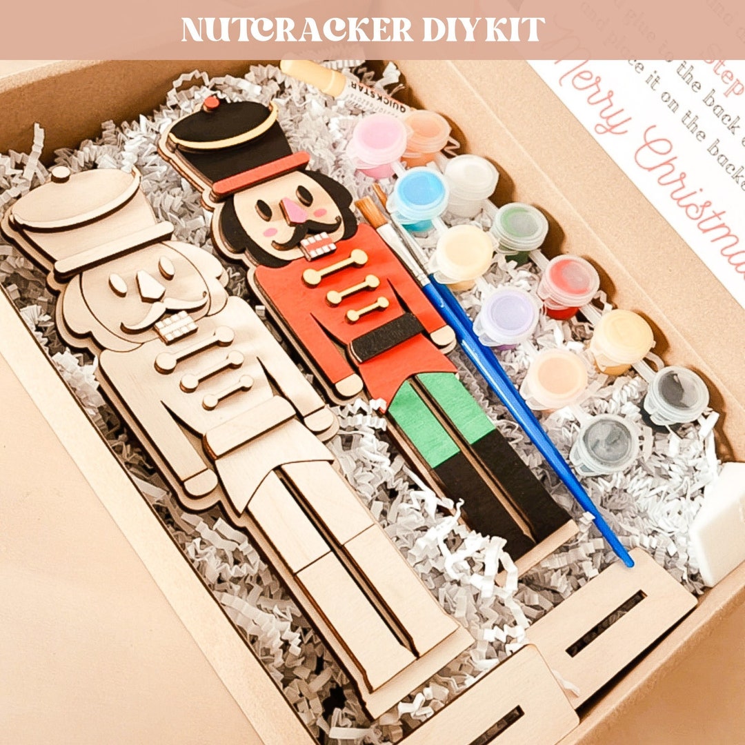 Nutcracker DIY Kit, Christmas DIY Paint Kit, Christmas Paint Kit, Kids ...