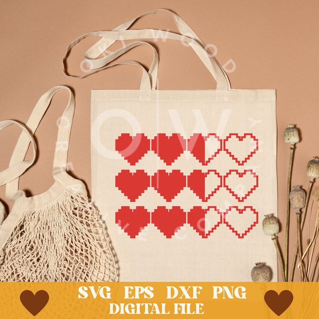 Pixel Heart Svg, Valentine Heart Svg, Valentine Svg, Cricut Svg, Vinyl ...