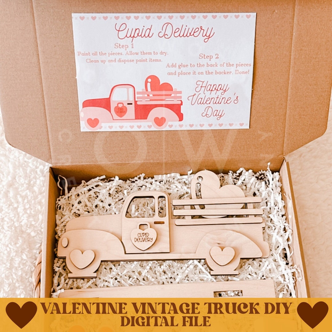 Valentine Vintage Truck Diy Svg, Valentine Diy Svg, Valentine Svg ...
