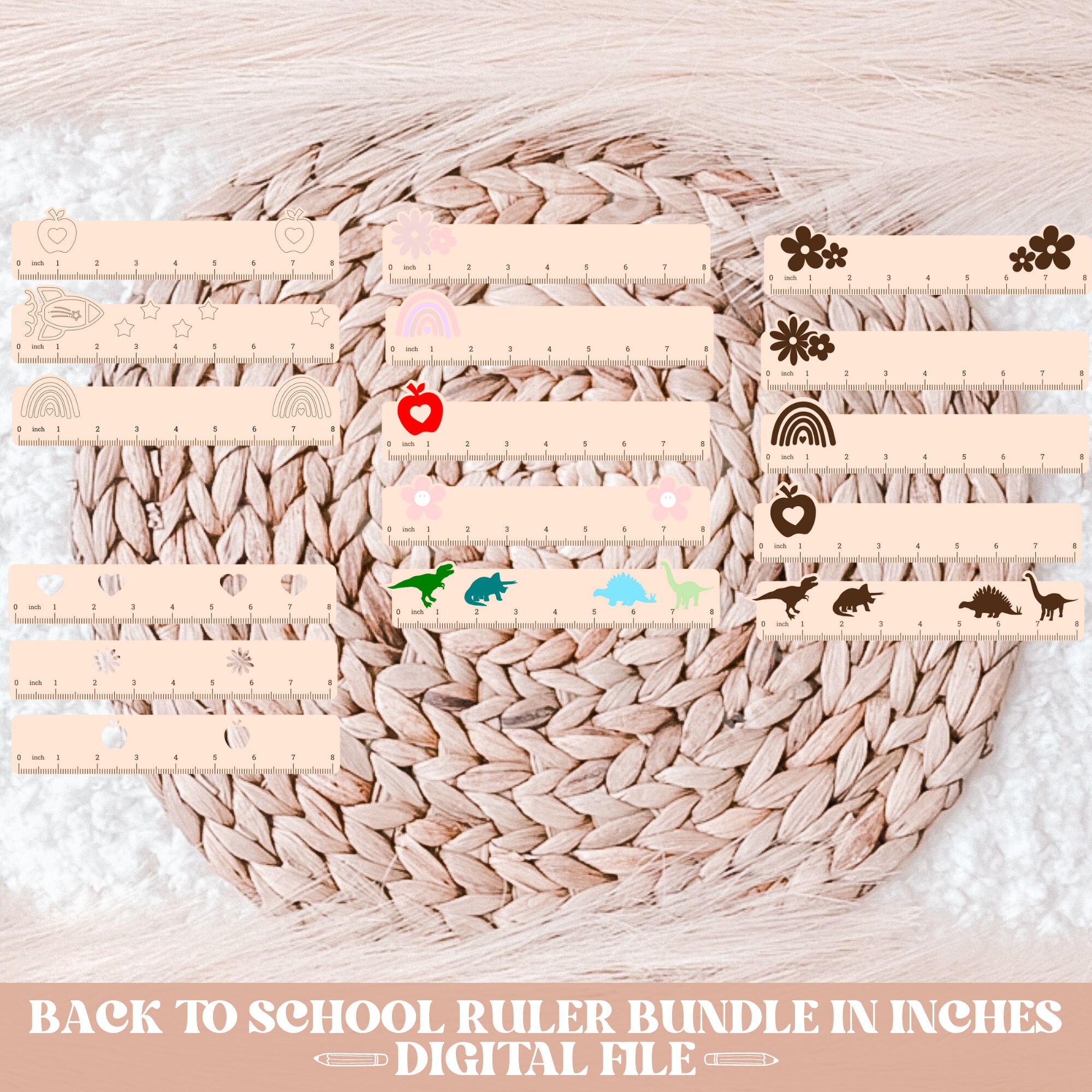 Ruler File Bundle Svg Ruler Svg Ruler in Inches Svg Back to - Etsy