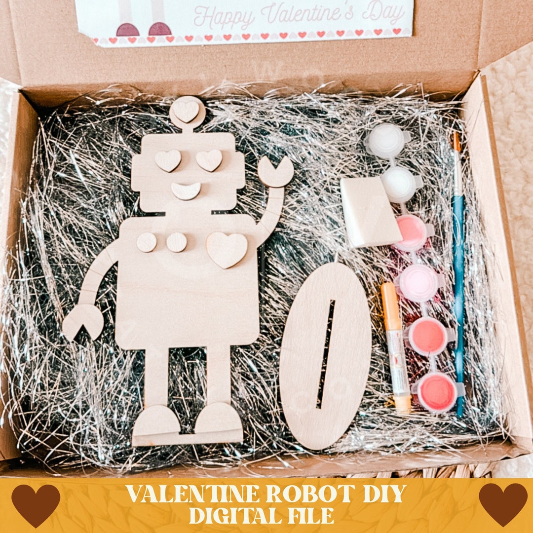 Valentine Robot Diy Svg, Robot Diy Svg, Valentine Diy Svg, Valentine ...