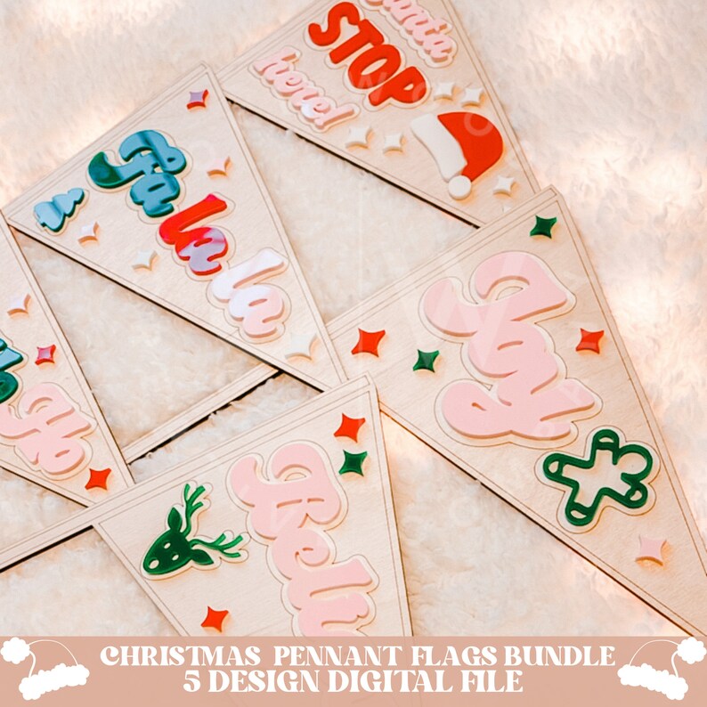 Christmas Pennant Flag Svg Christmas Decor Svg Christmas - Etsy