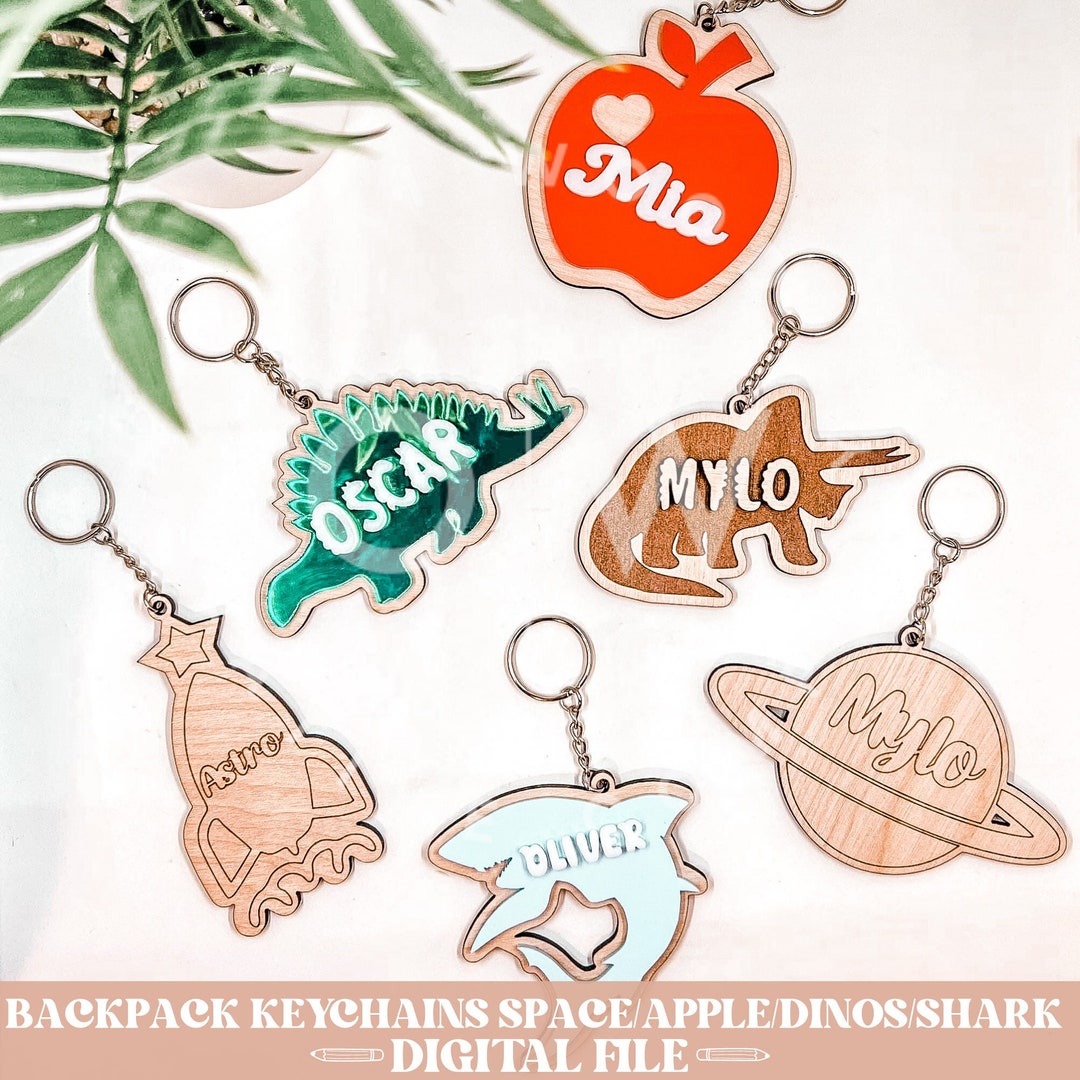 Backpack Keychain Svg, Dino Keychian Svg, Space Keychain Svg, Rainbow ...