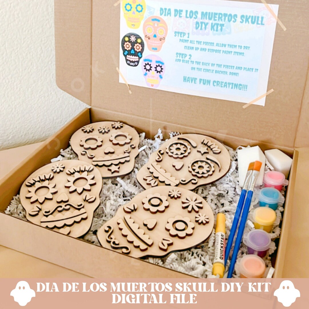 Halloween DIY Kit Svg, Dia De Los Muertos Skull Svg, Dia De Los Muertos ...